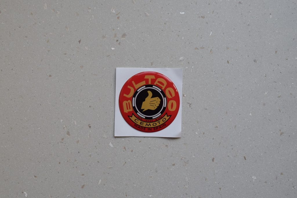 Bultaco domed tank stickers with long Bultaco stickers ~ design 1 ...