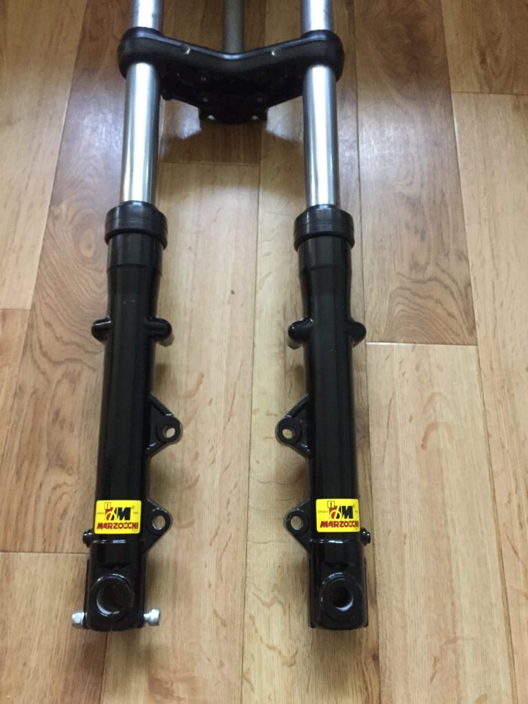 Used 35mm Marzocchi forks with yokes – black – Classic & Vintage ...