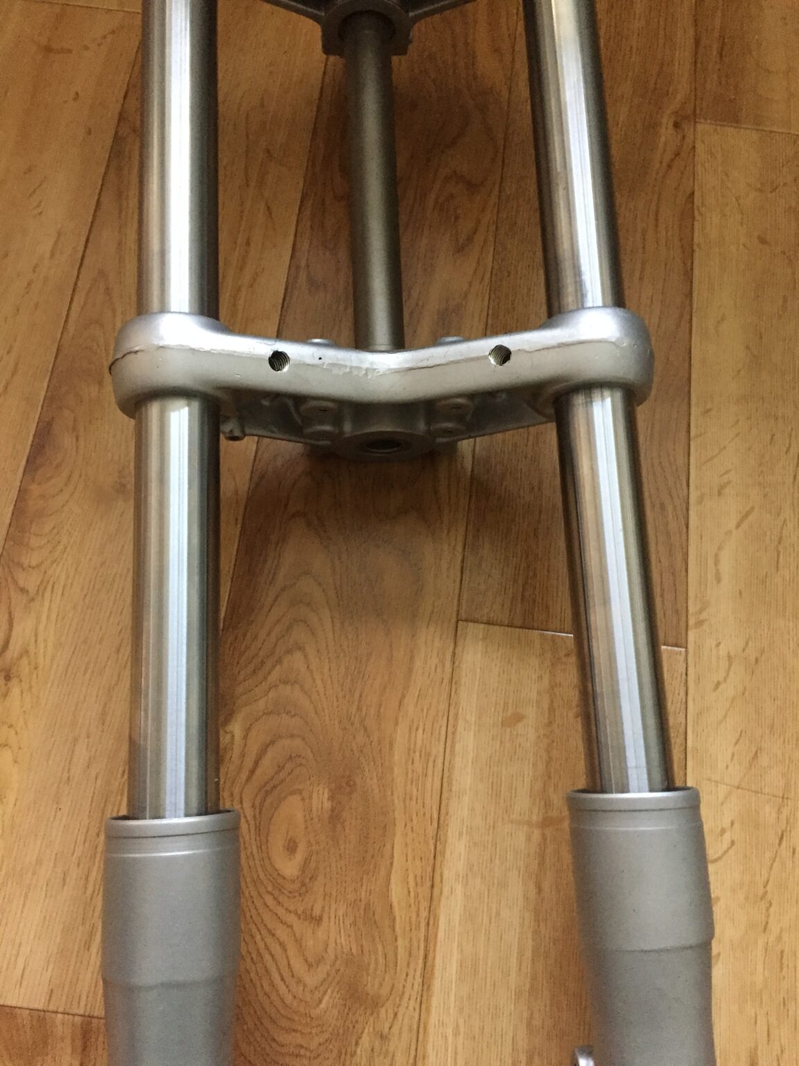Used 35mm Marzocchi forks with yokes – vapour blasted – Classic ...