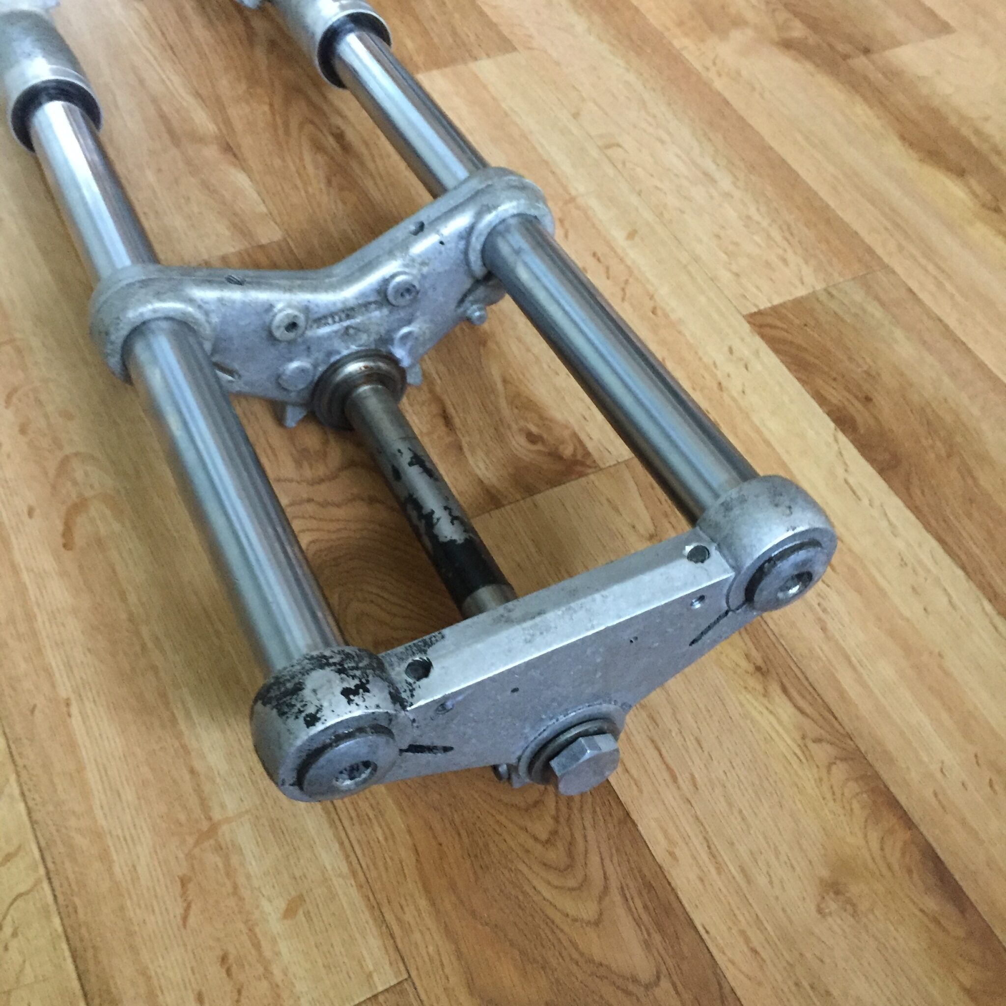 Used 35mm Marzocchi forks with yokes – bare alloy – Classic & Vintage ...