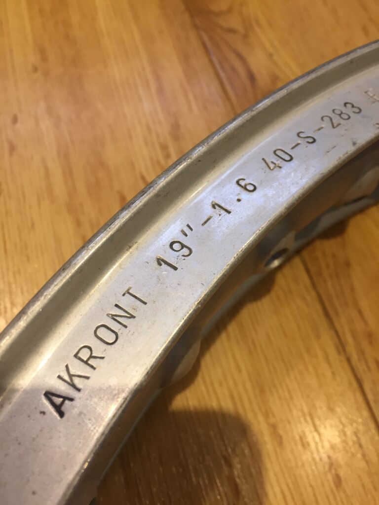 NOS Akront 19 inch x 1.6 – 40 flanged alloy rim (C) – Classic & Vintage ...